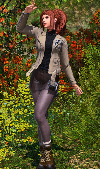 Mocha Chip Leather Jacket | Eorzea Collection