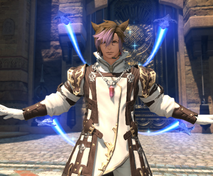 who gave the catboy four floating laser pointers? | Eorzea Collection